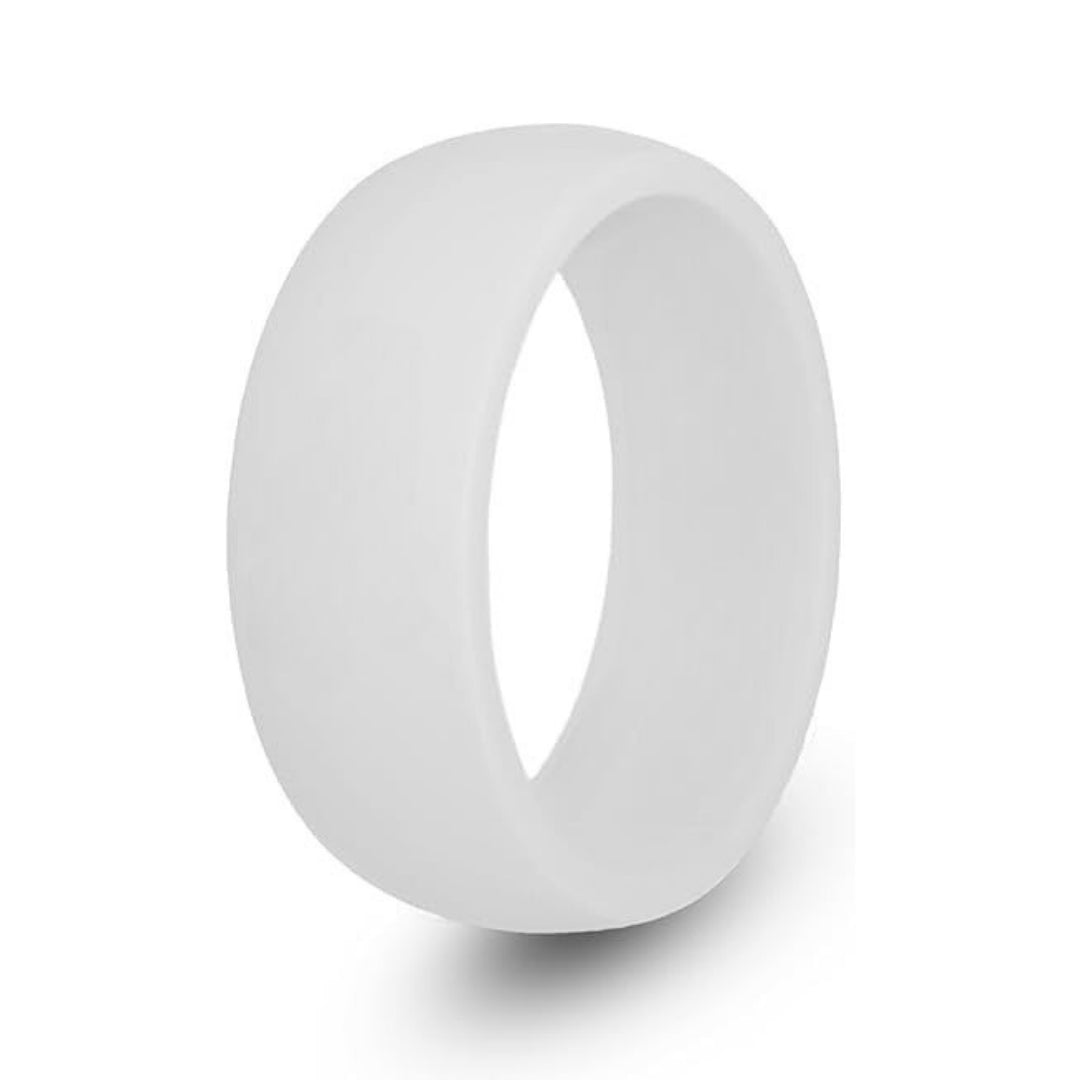 White Domed Silicone Wedding Band | Affordable & Durable | Forge ...