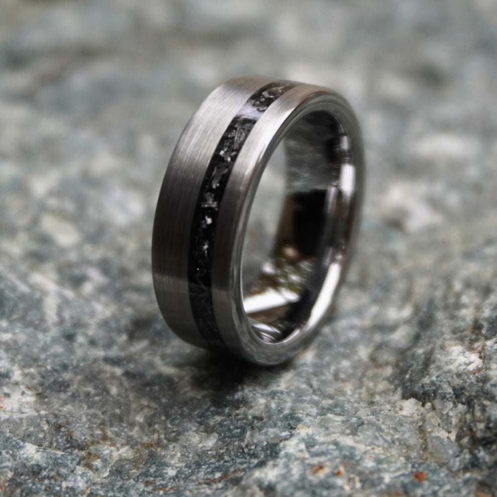 The Nova | Tungsten Meteorite Wedding Band | Forge & Lumber – Forge and lumber