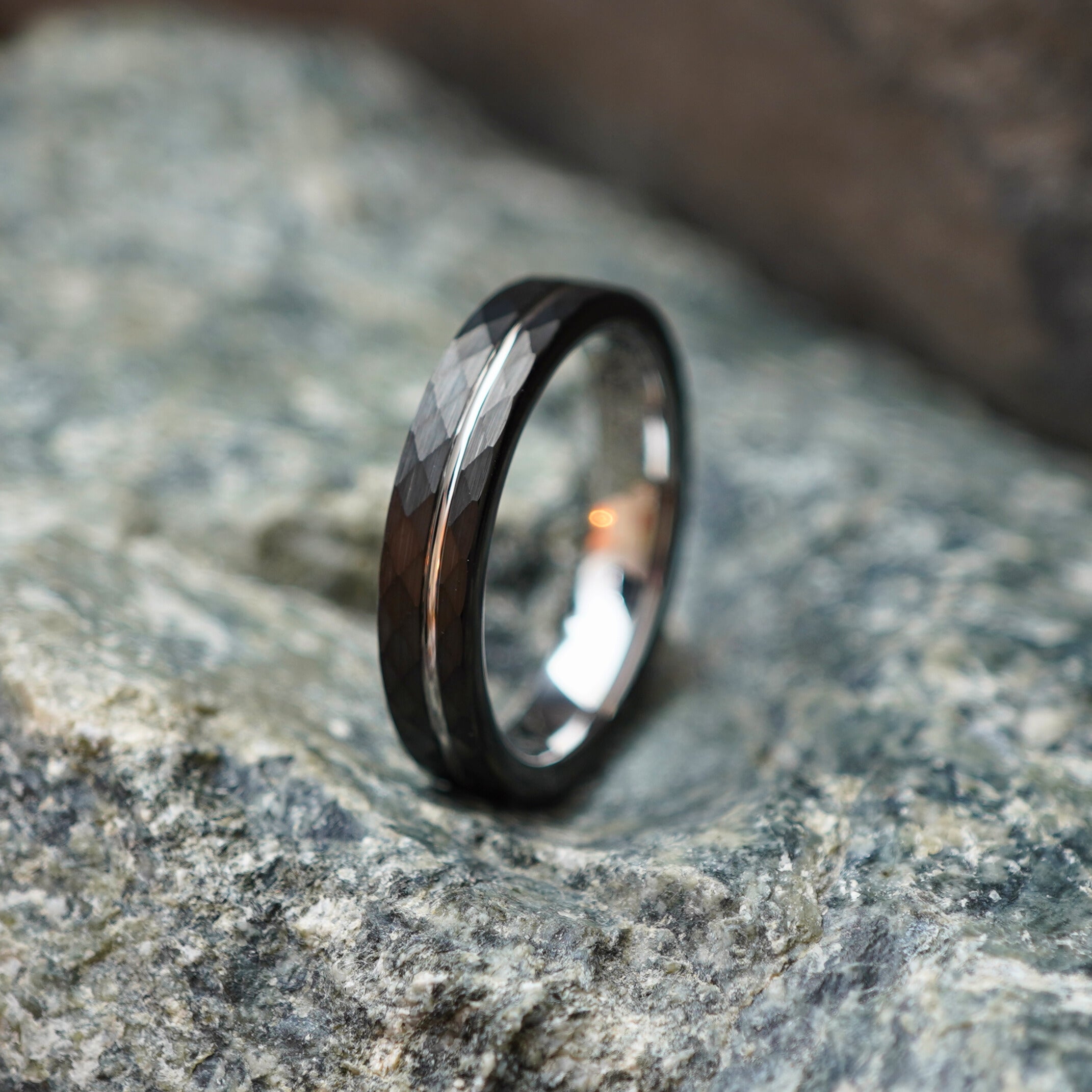 The Tana | Black Tungsten Wedding Band | Forge & Lumber