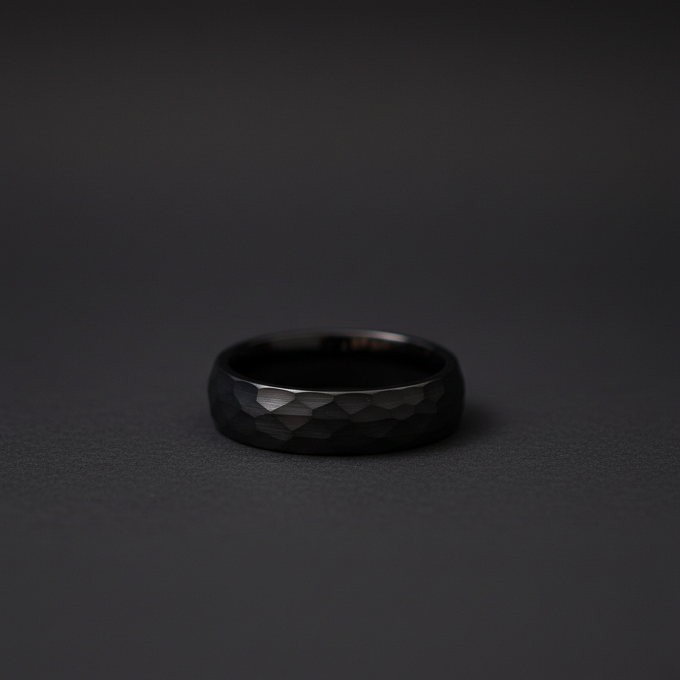 The Blacksmith | Black Tungsten Wedding Band | Forge & Lumber